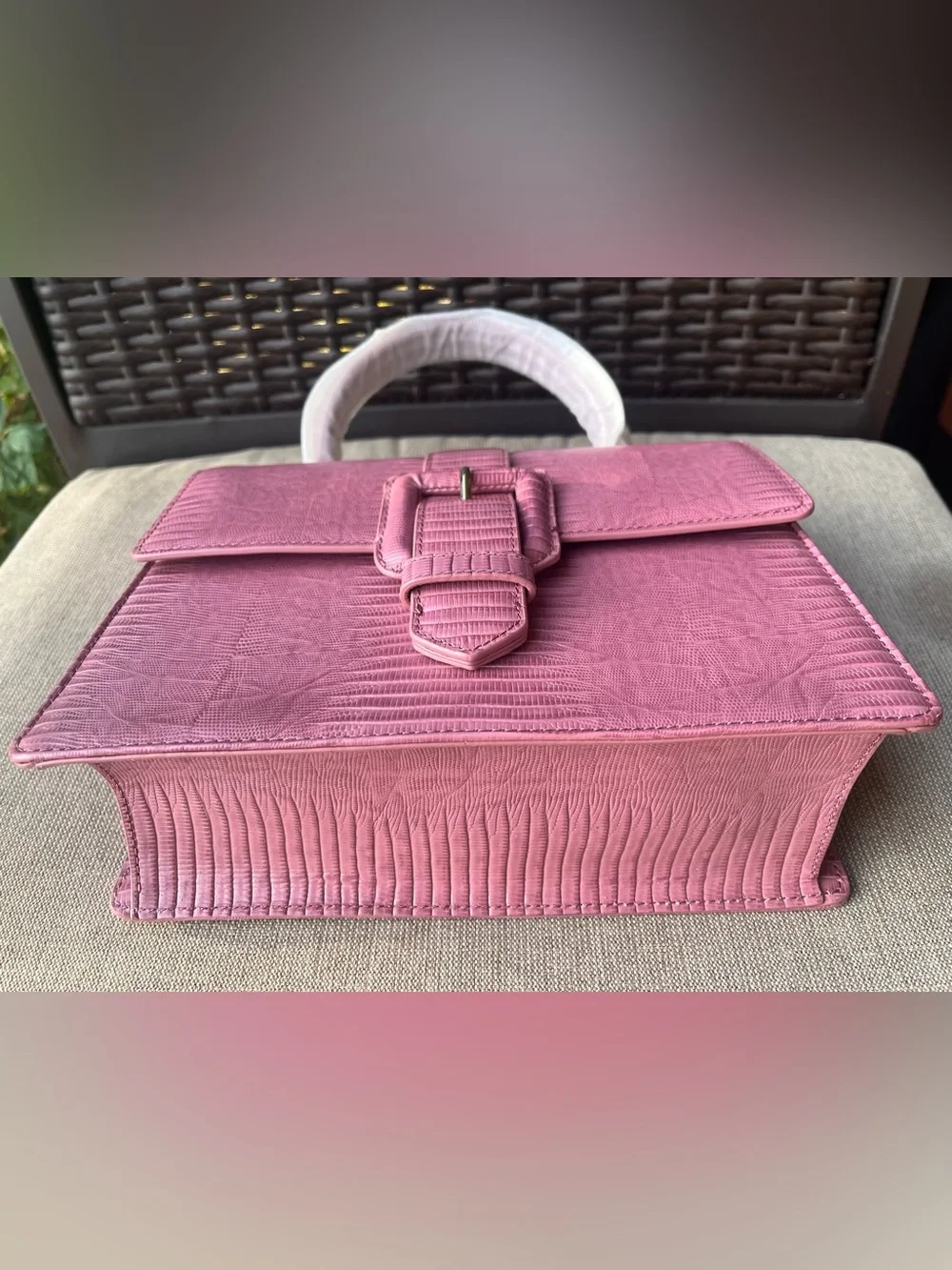 Brahmin | Bags | Nwt Brahmin Mini Francine In Pink All Over Lizard Bag ...